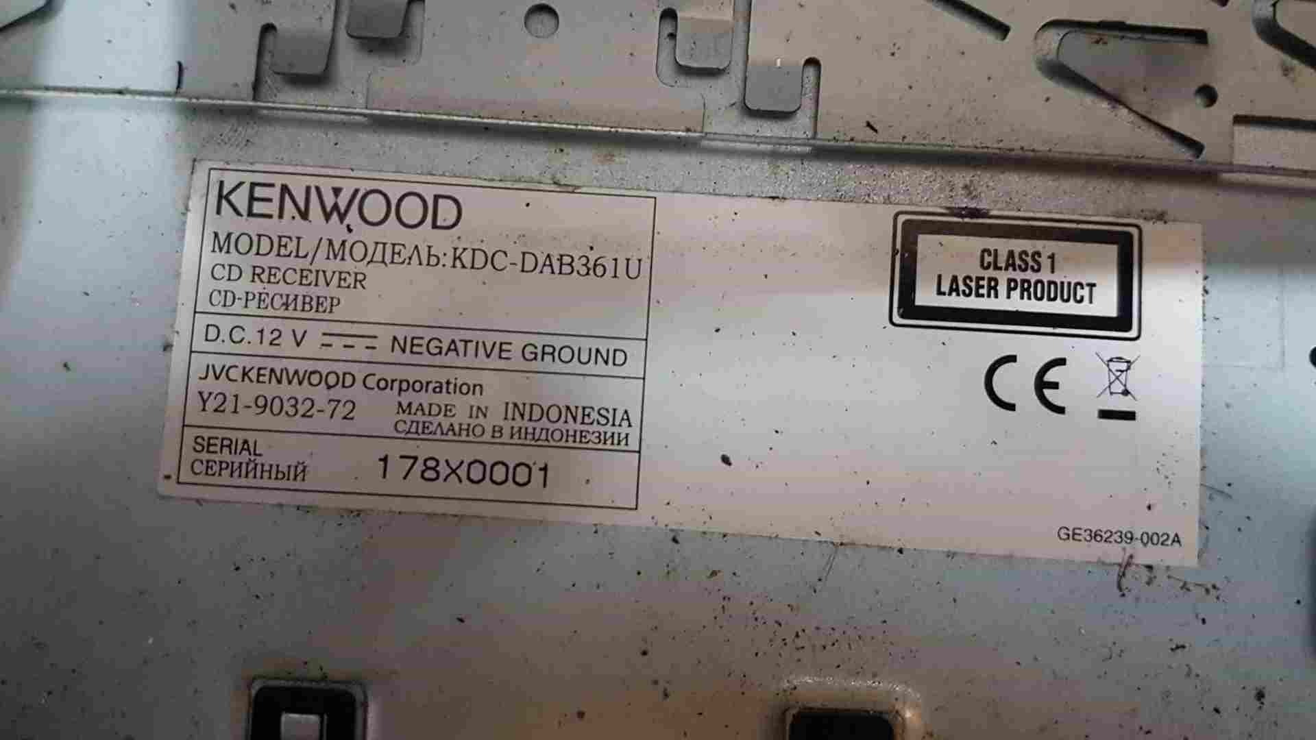 Kenwood Cd Player Radio Kdcdab361u USB Aux DAB 2000-2023 | Store