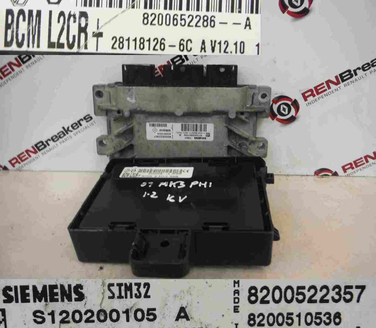 Renault Clio MK3 2005-2012 12 16v ECU Set Kit UCH BCM BCI Missing Key ...