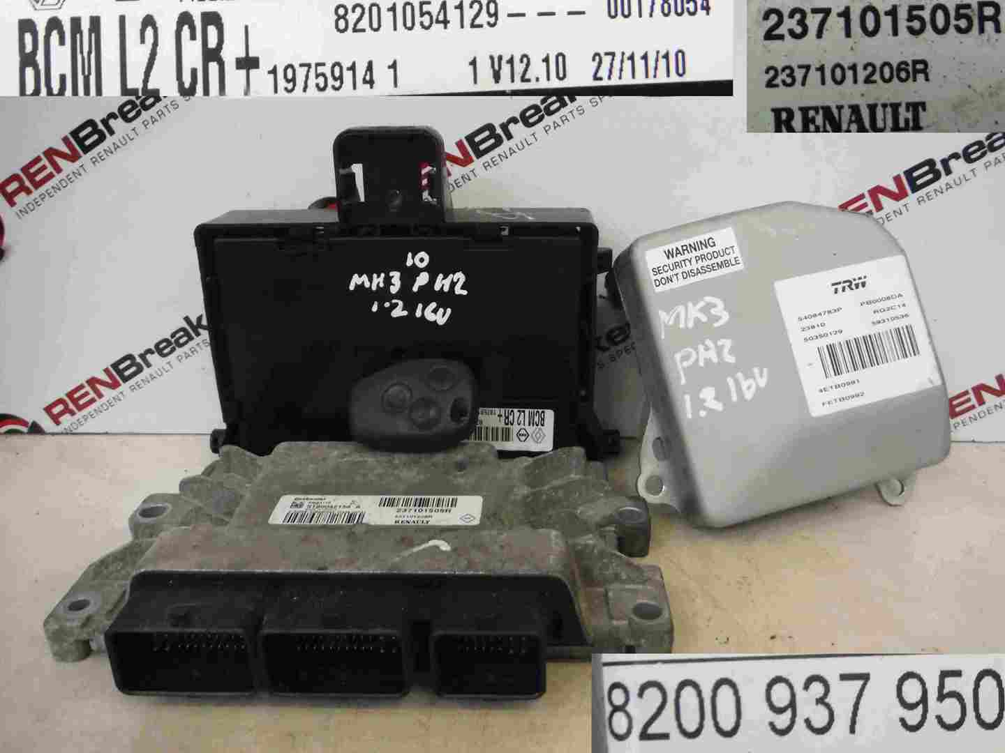 Renault Clio MK3 2009-2012 12 16v ECU Set Kit BCM UCH BCI with Key | Store