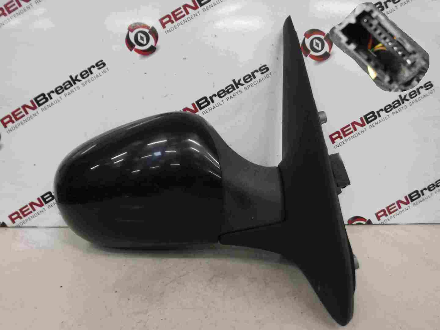 Renault Clio MK2 19982001 Drivers OS Wing Mirror Black 676 Electric ...
